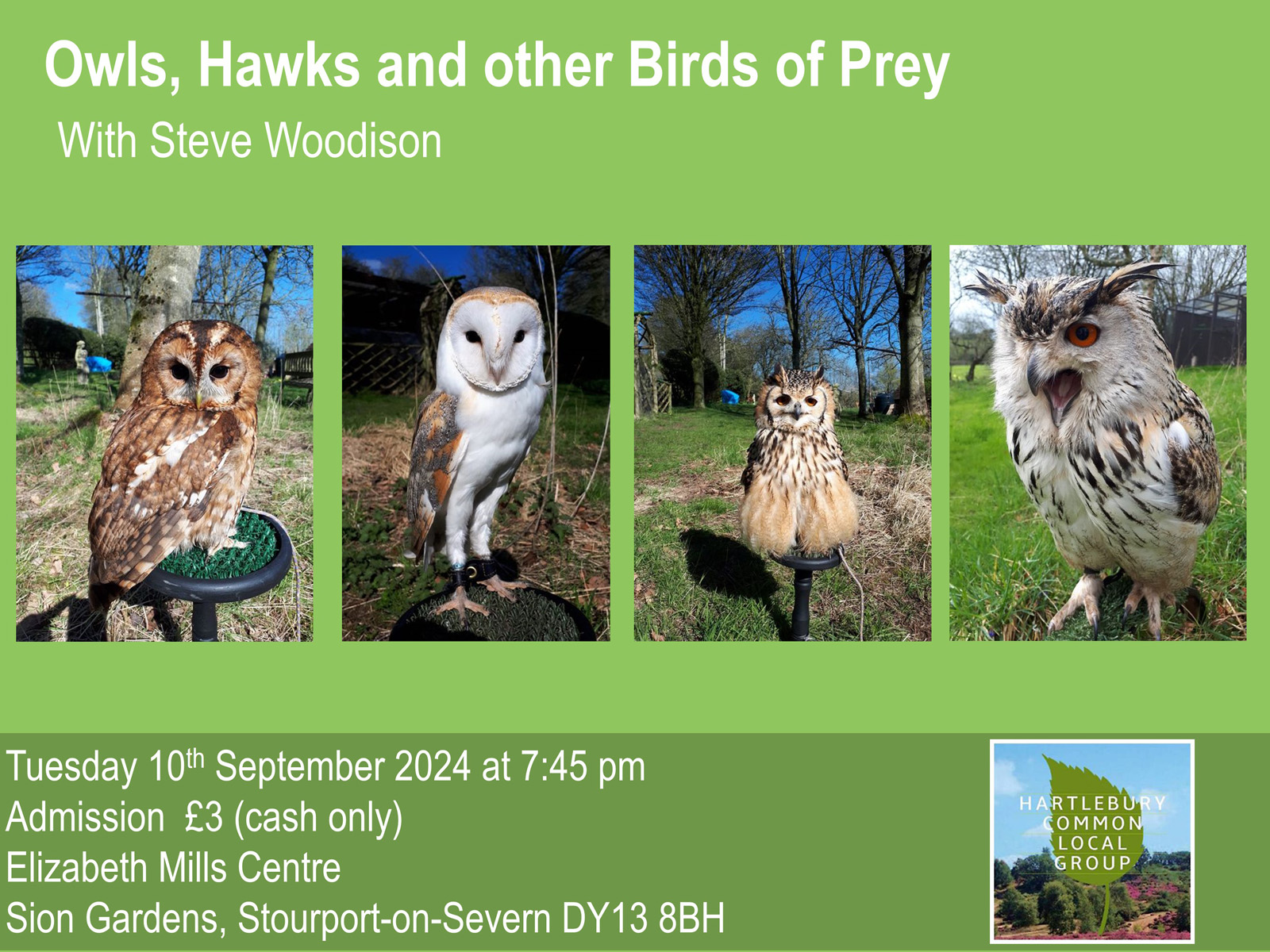 Tuesday 10th September 2024 - Owls, Hawks and Other Birds of Prey with ...